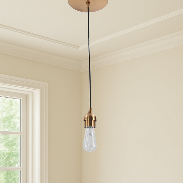 Satin Brass Instant Pendant Light | Converts Recessed Cans