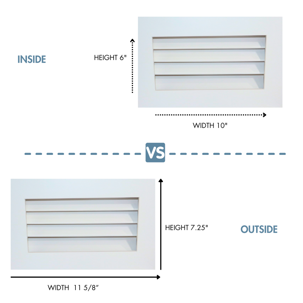 NEW-Luxury White Primed Wood Out-take Registers (SET OF 2)