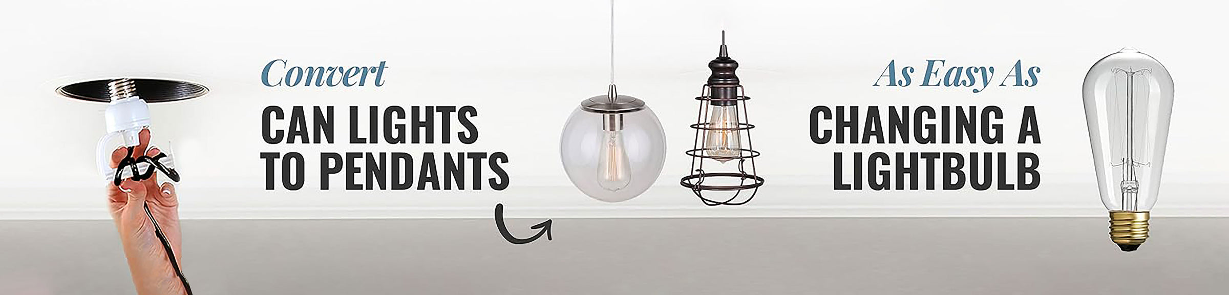 Worth Home Products - Instant Pendant Light Recessed Can Conversion Kits