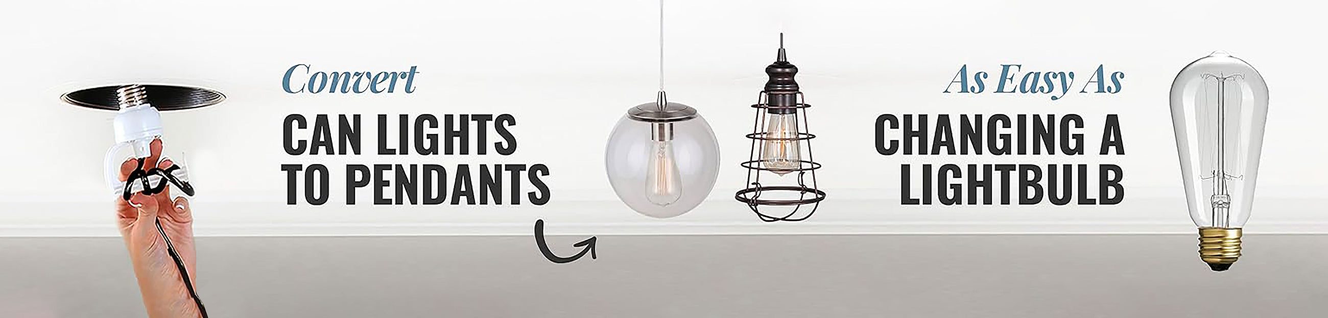 Worth Home Products - Instant Pendant Light Recessed Can Conversion Kits