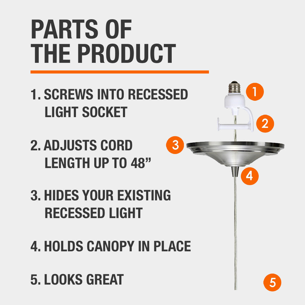 Instant Pendant Conversion Light Kit Adapter - Matte Black – Worth Home ...