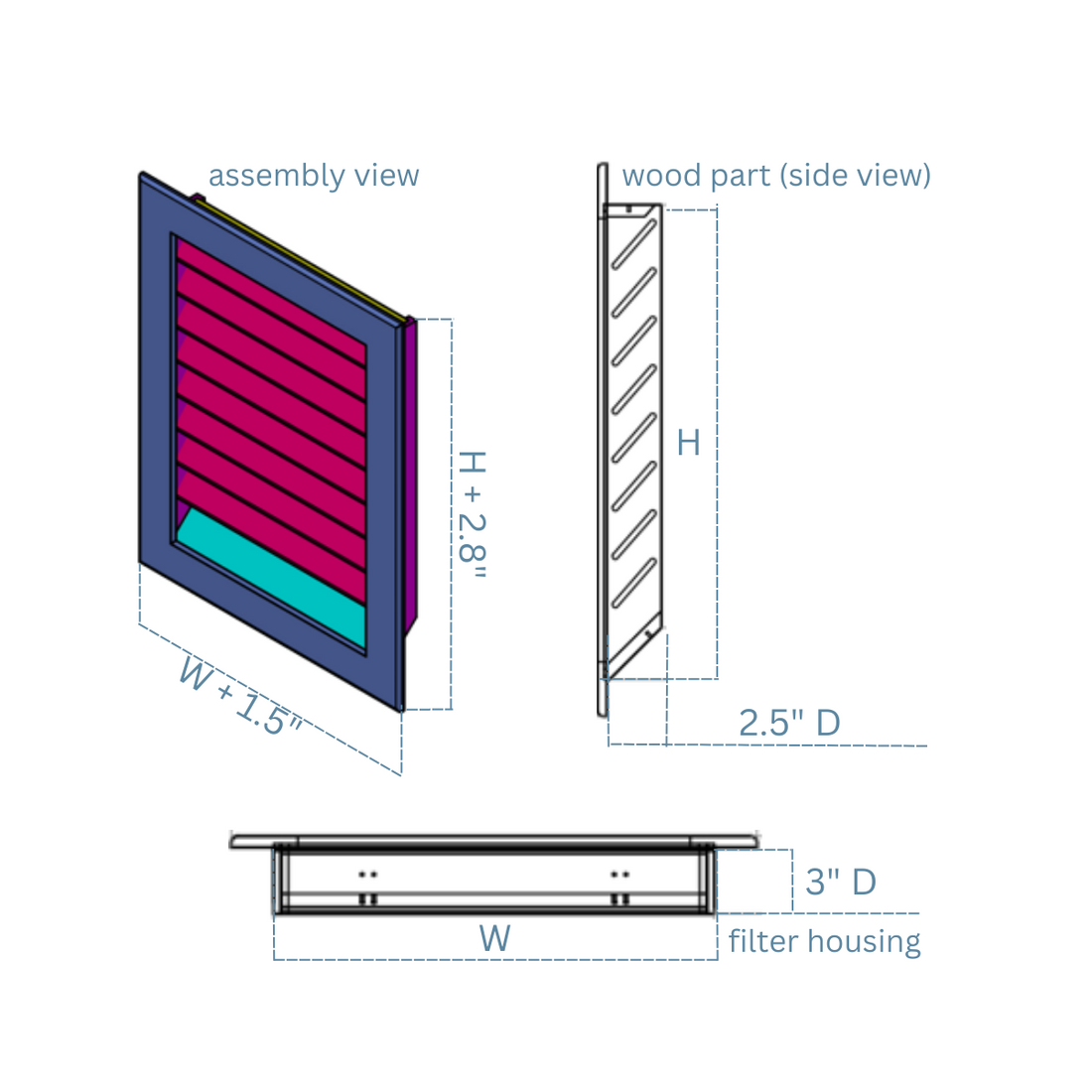 Decorative Wood Paint-Ready A/C Return Vent Covers - Worth Home Products
